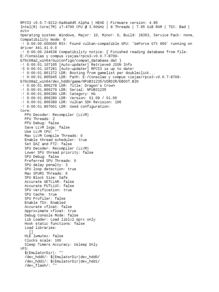 RPCS3 Log | PDF | Shader | Cache (Computing)