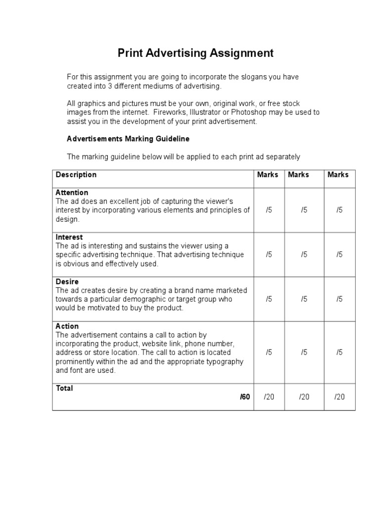 Print Ad Assignment 2 | PDF
