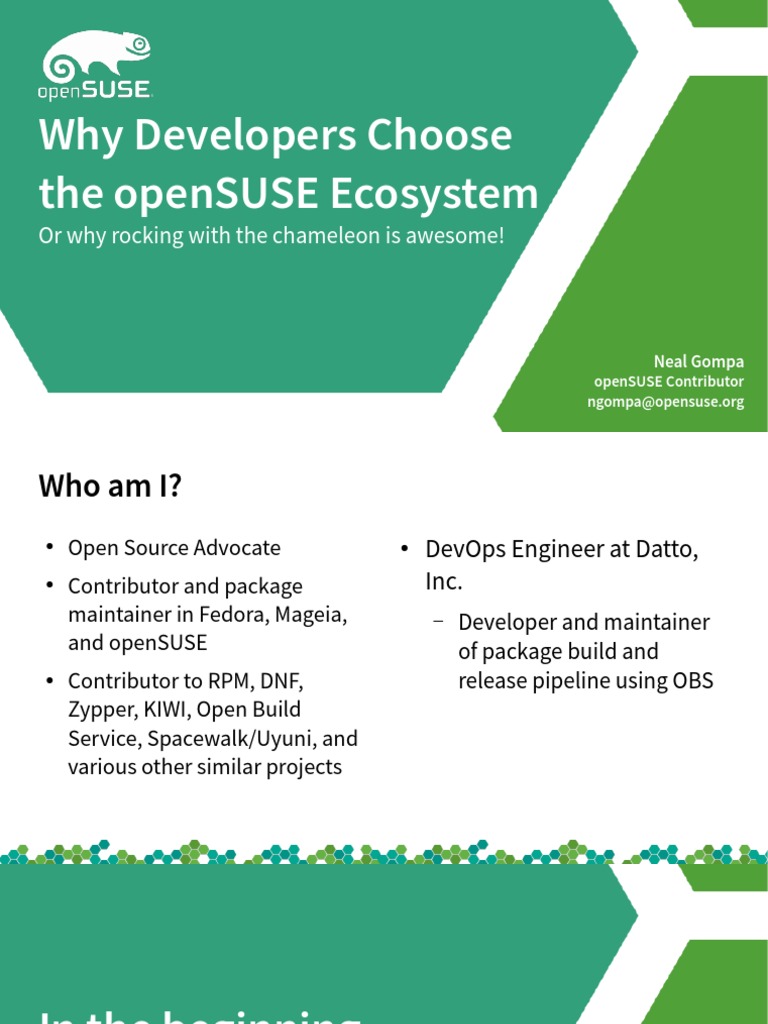 DEV1178 - Why Developers Choose openSUSE PDF | PDF | Fedora (Operating System) | Linux