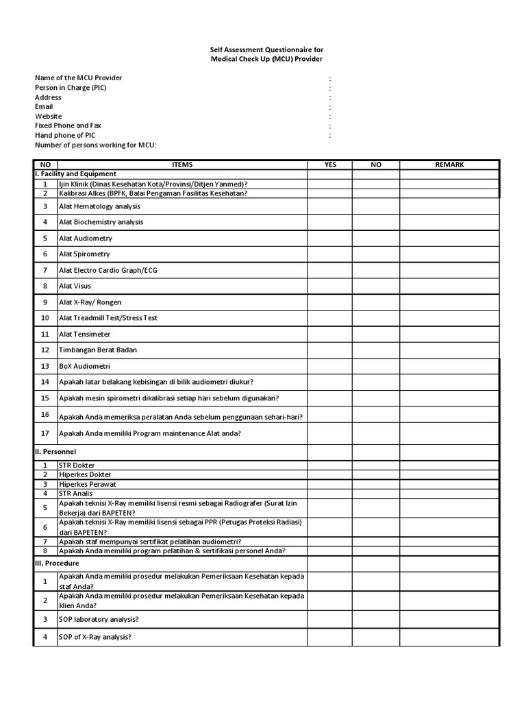Form Audit Provider MCU PDF | PDF