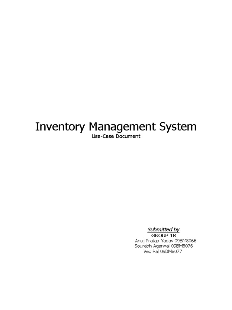 Use Case Doc Inventory Management PDF | PDF | Inventory | Retail