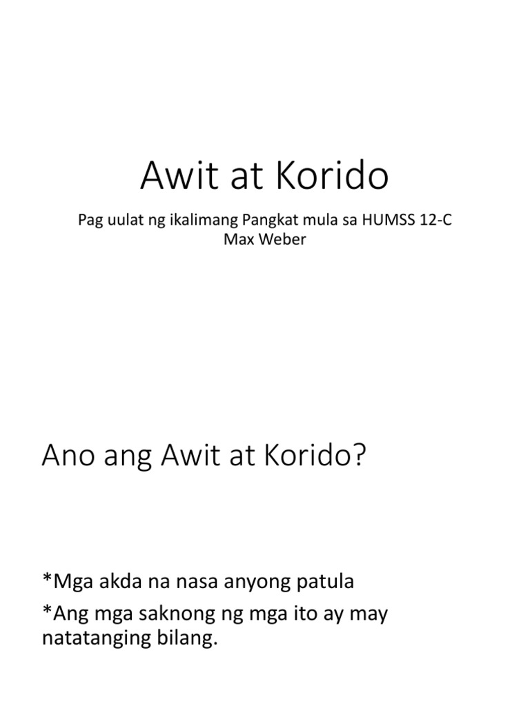 Awit at Korido | PDF