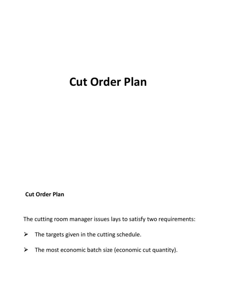 SCAP Session 9 Cut Order Plan | PDF | Sewing | Databases