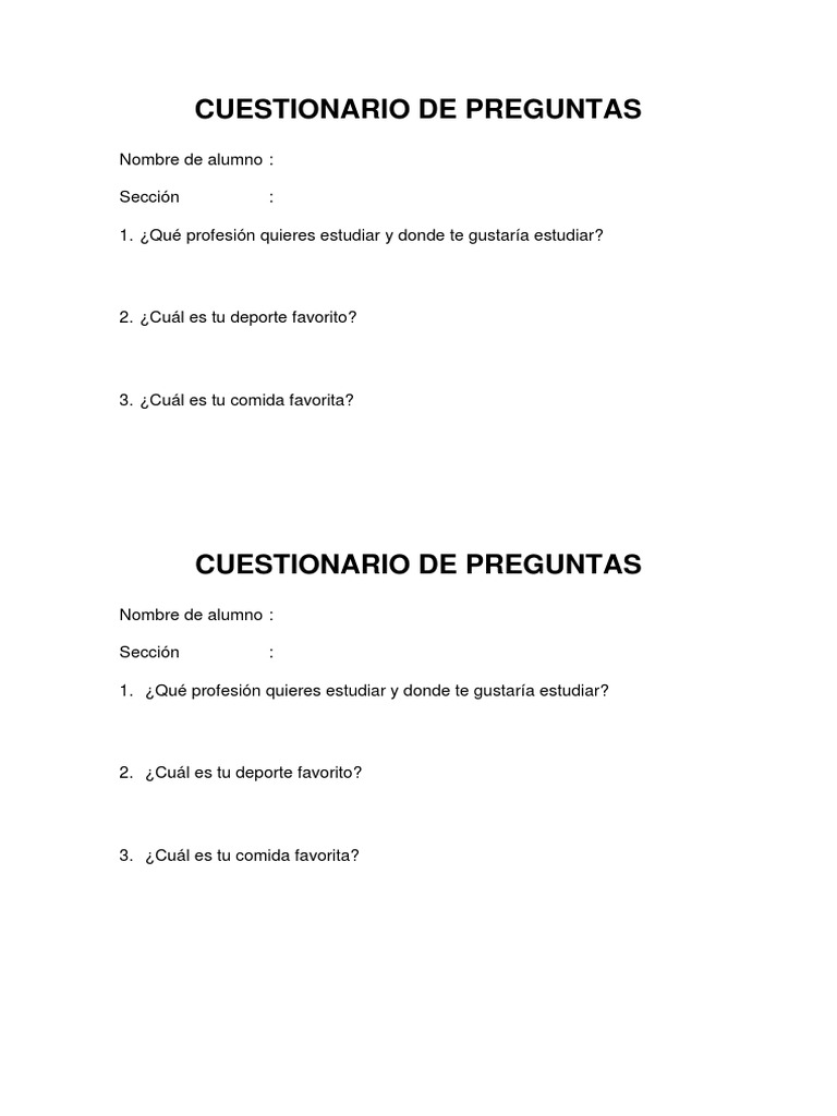 Cuestionario de Preguntas | PDF | Deportes y recreación Cuestionario de Preguntas | PDF | Deportes y recreación