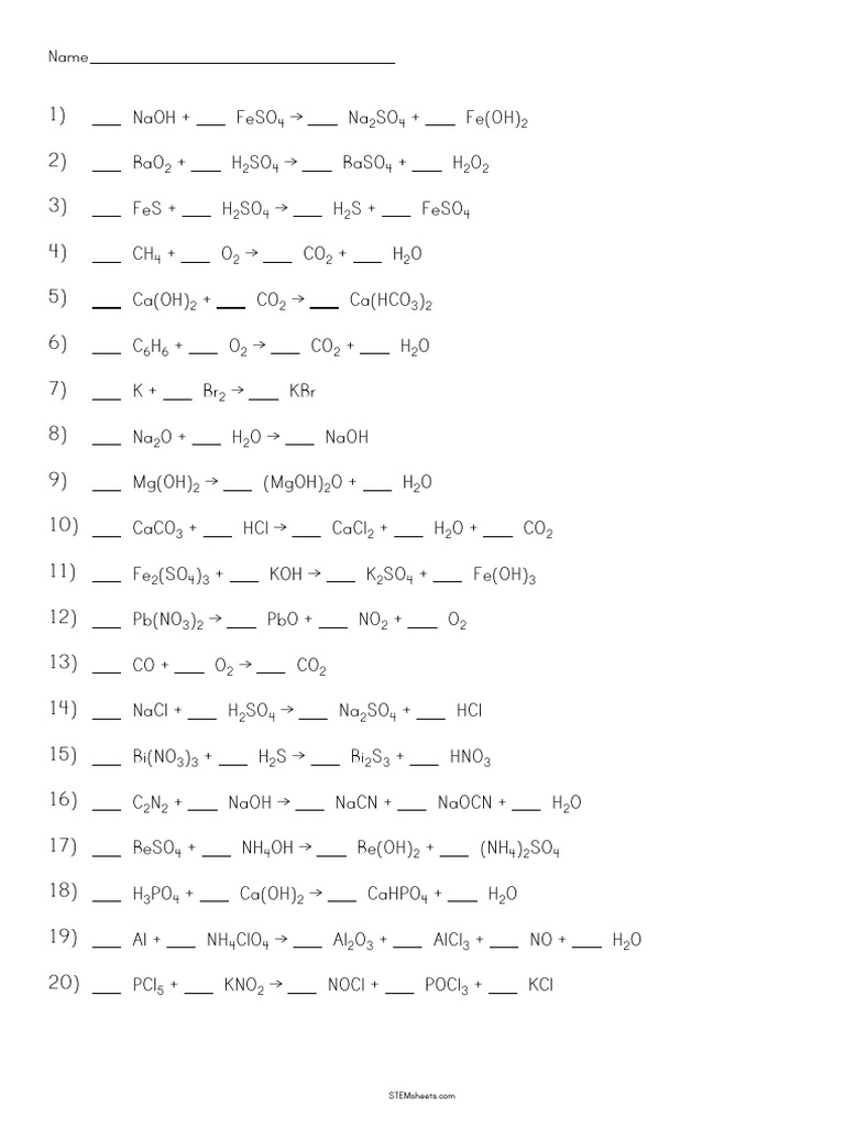 Balancing Chemical Equations | PDF | Atoms | Materials