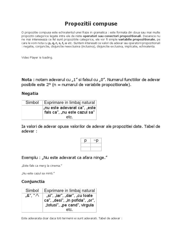 Propozitii Compuse | PDF