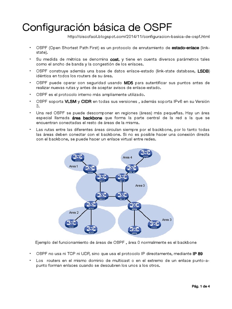 Configuración OSPF Básica en Cisco | PDF | Arquitectura de internet | Estándares de internet