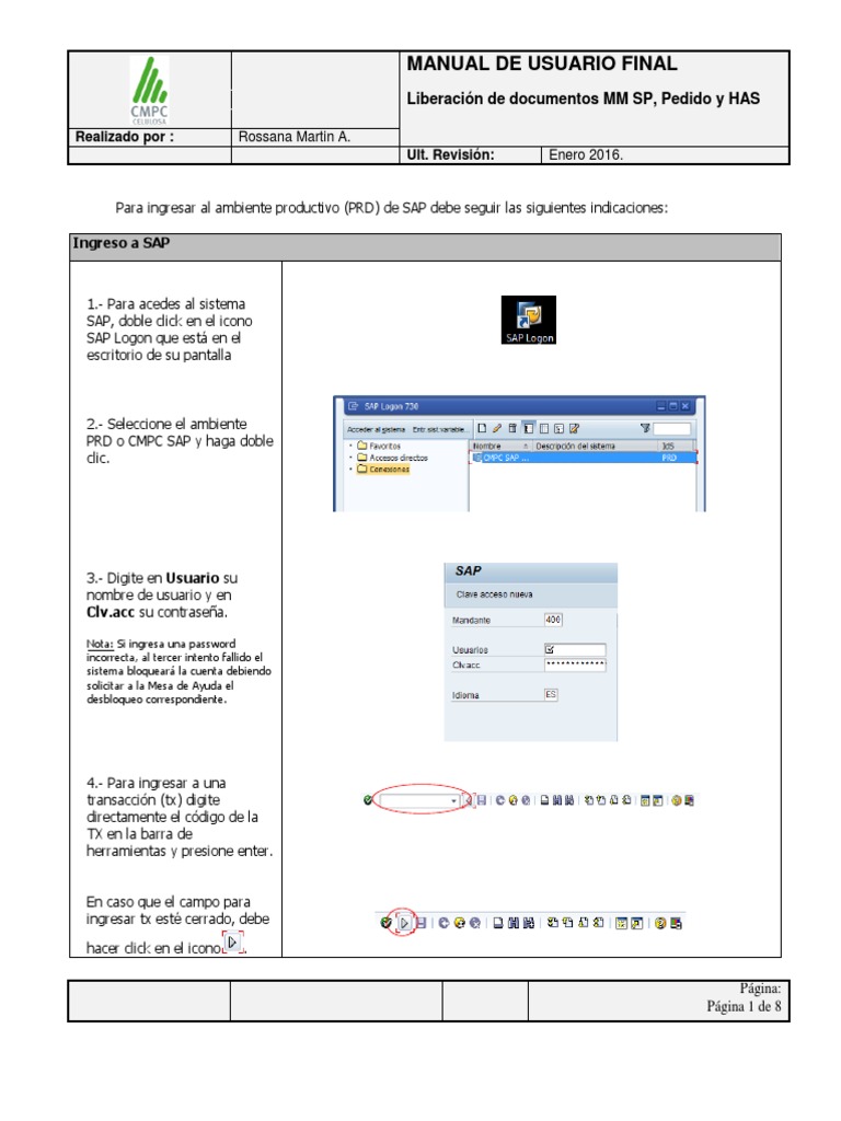 Liberación de Documentos MM | PDF | Contraseña | Informática