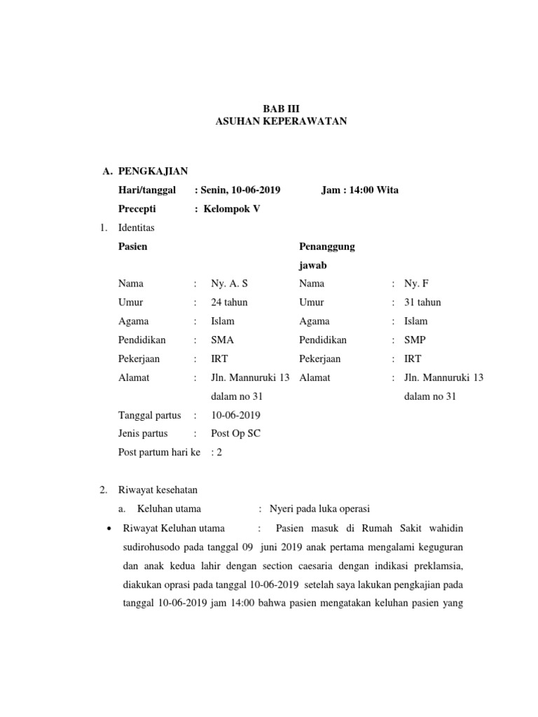 Askep Post Op SC | PDF