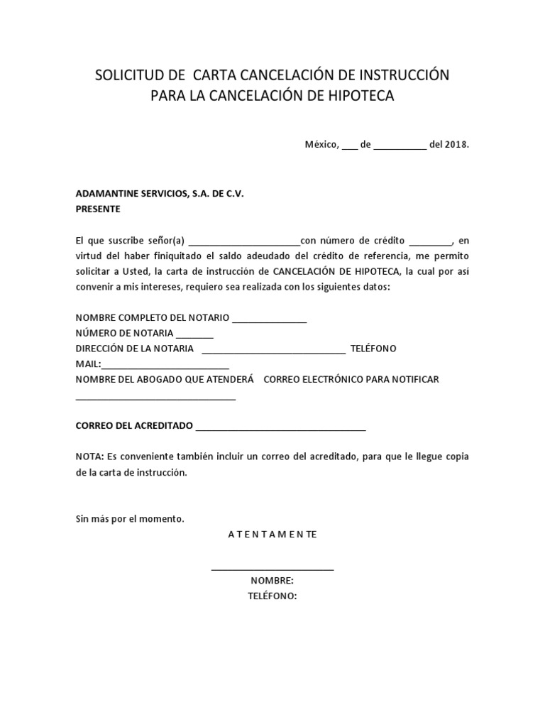 Solicitud de Carta Instrucción | PDF