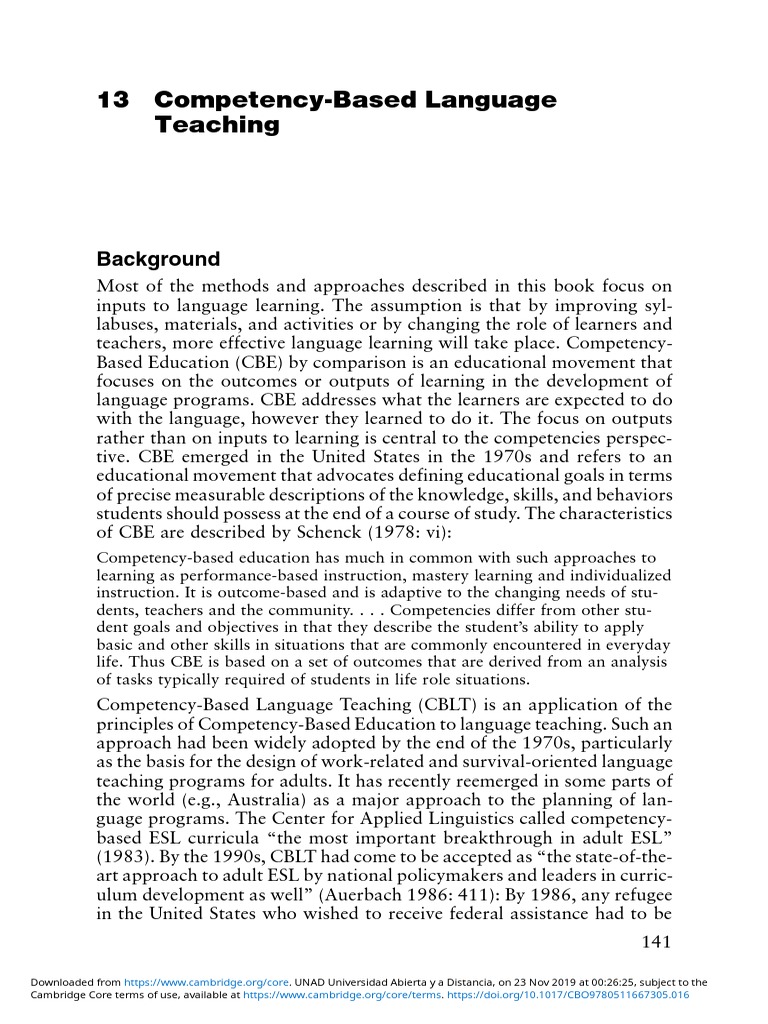 Competency Based Language Teaching PDF | PDF | Competence (Human ...