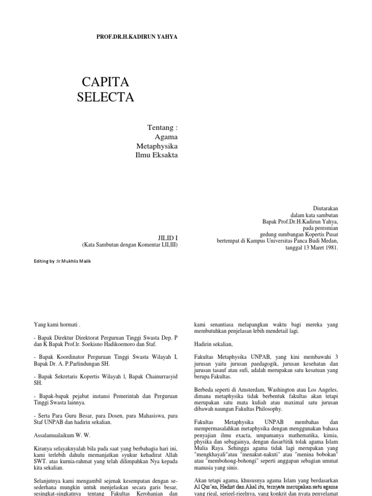 Capita Selecta I PDF | PDF