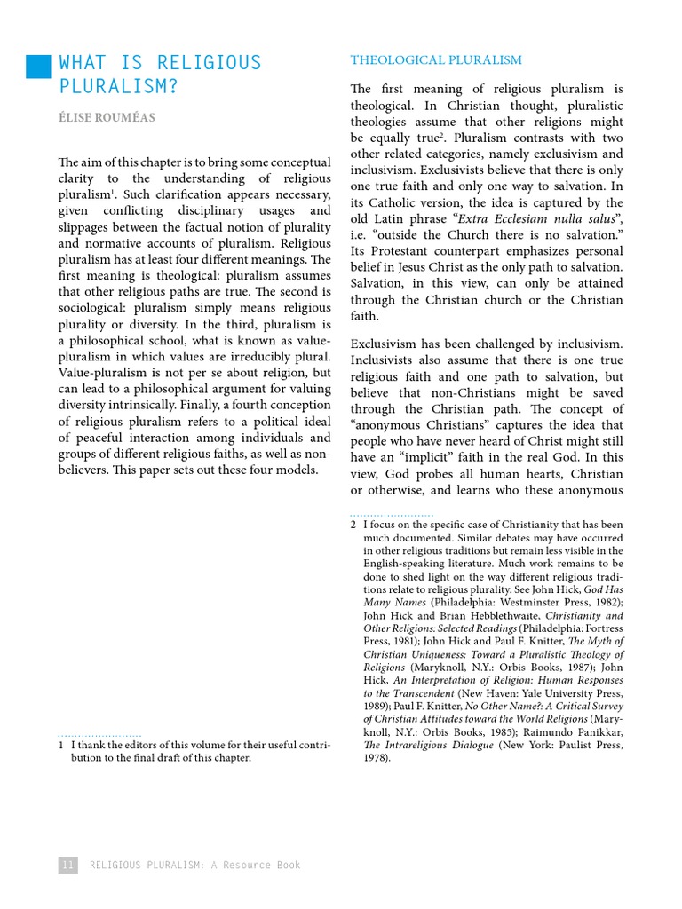 Understanding Religious Pluralism Concepts | PDF | Religious Pluralism ...