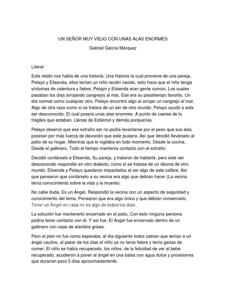 UN SEÑOR MUY VIEJO CON UNAS ALAS ENORMES 2 XD | PDF