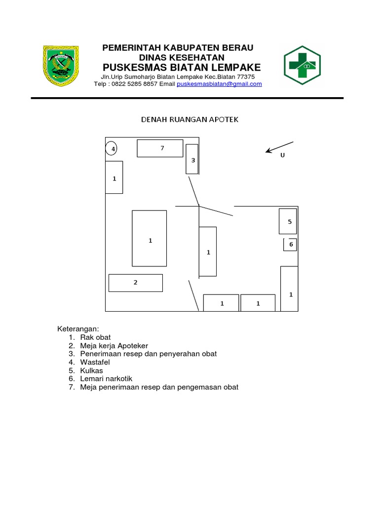 Rencana Tata Ruang Apotek Puskesmas Biatan Lempake Pdf