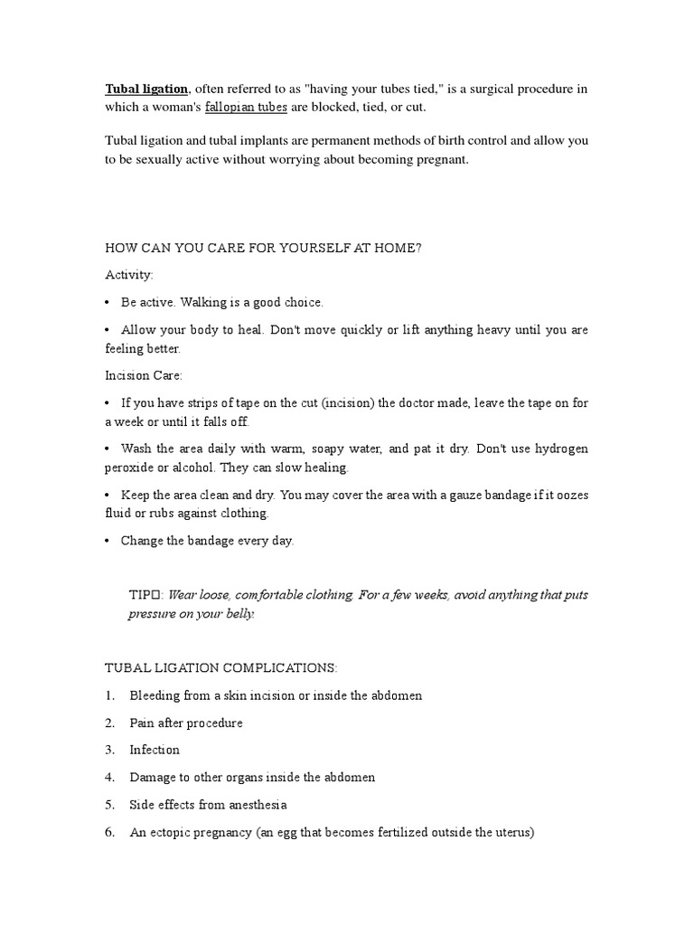 Tubal Ligation | PDF