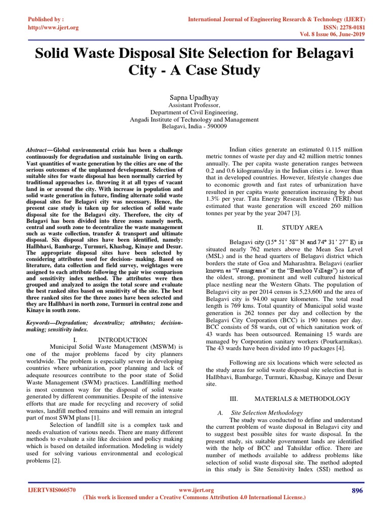Solid Waste Disposal Site Selection For IJERTV8IS060570 PDF | PDF ...