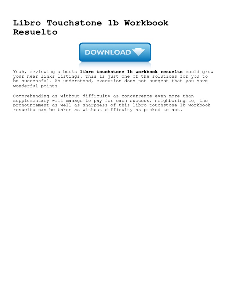 Libro Touchstone 1b Workbook Resuelto PDF | PDF