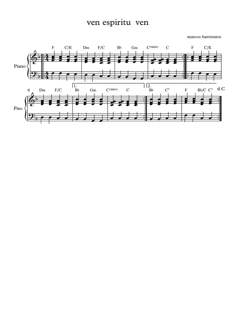 Ven Espiritu Ven - Partitura Completa PDF | PDF