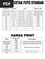 Standar Ukuran Foto Dalam CM, Inchi & Pixel | PDF