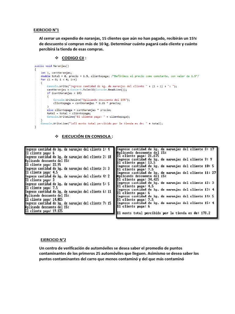 PROGRAMACION | PDF | Exponenciación | C Sharp (lenguaje de programación)