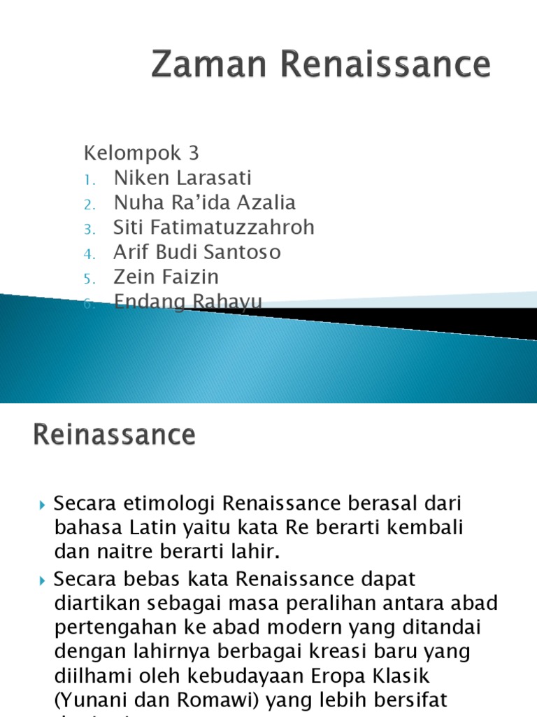 Zaman Renaissance | PDF