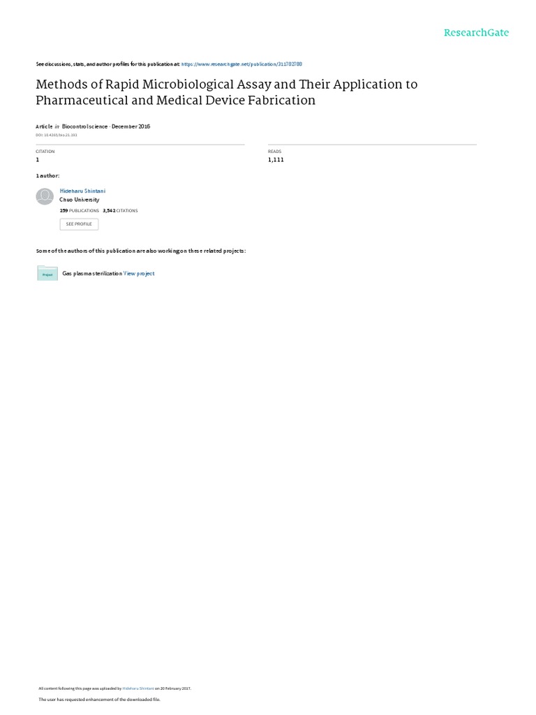 Methods of Rapid Microbiological Assay | PDF | Polymerase Chain ...