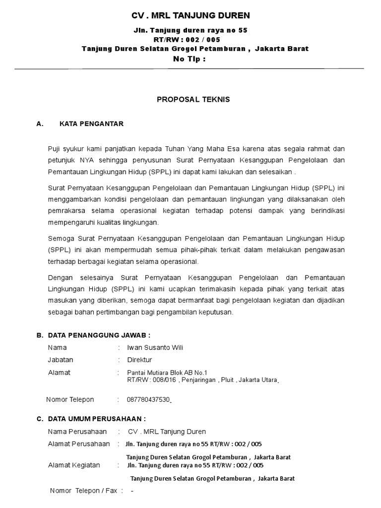 Format Proposal Teknis | PDF