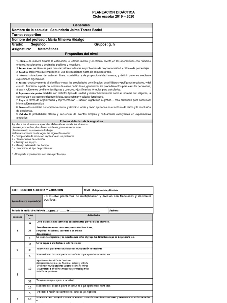 Formato Planeacion Primer Grado | PDF | Fracción (Matemáticas) | Evaluación Formato Planeacion Primer Grado | PDF | Fracción (Matemáticas) | Evaluación
