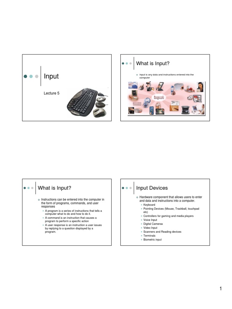 Input Devices | PDF | Computer Keyboard | Image Scanner