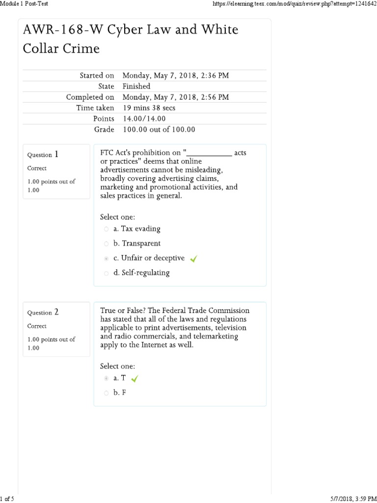 Module 1 Post-Test 100 PDF | PDF | Career & Growth | Technology ...