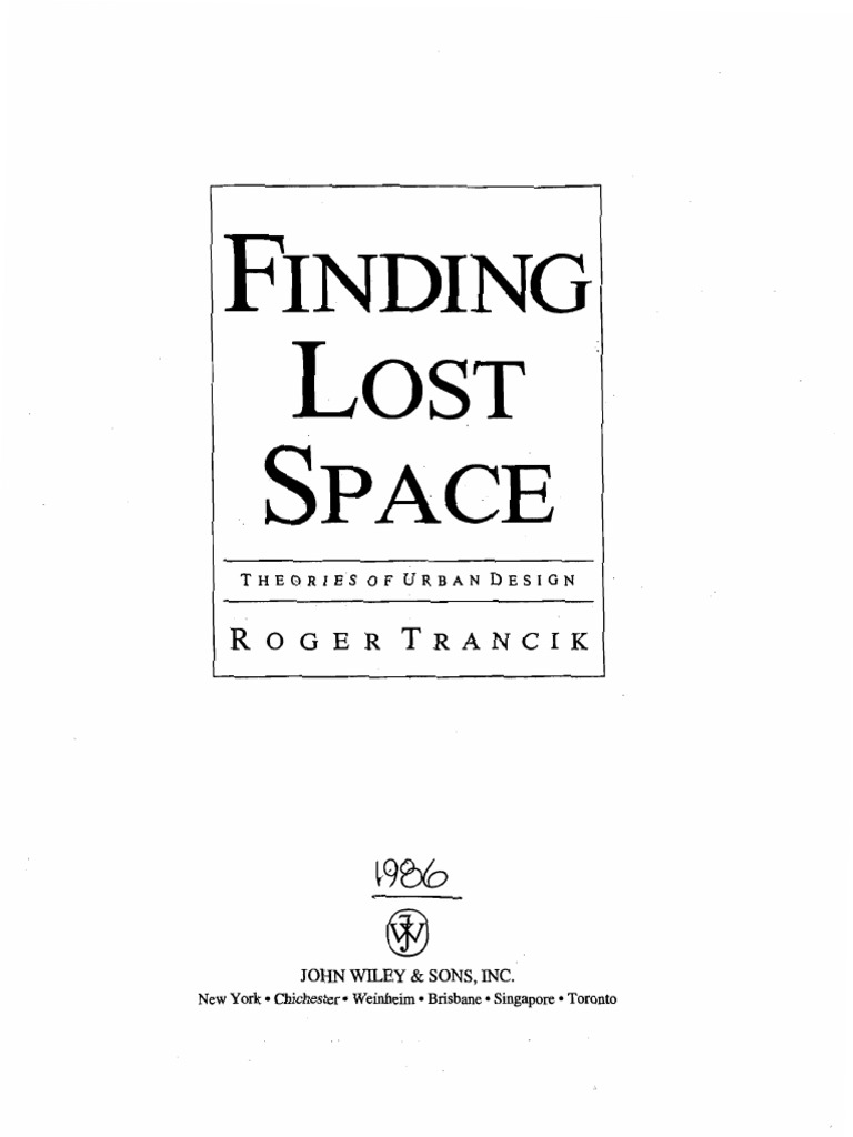 Finding Lost Space - Roger Trancik PDF | PDF