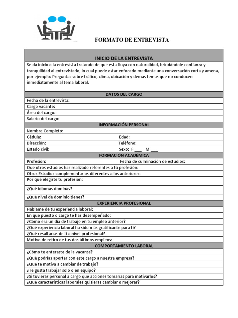 Formato de Entrevista | PDF | Iniciativa empresarial | Cognición