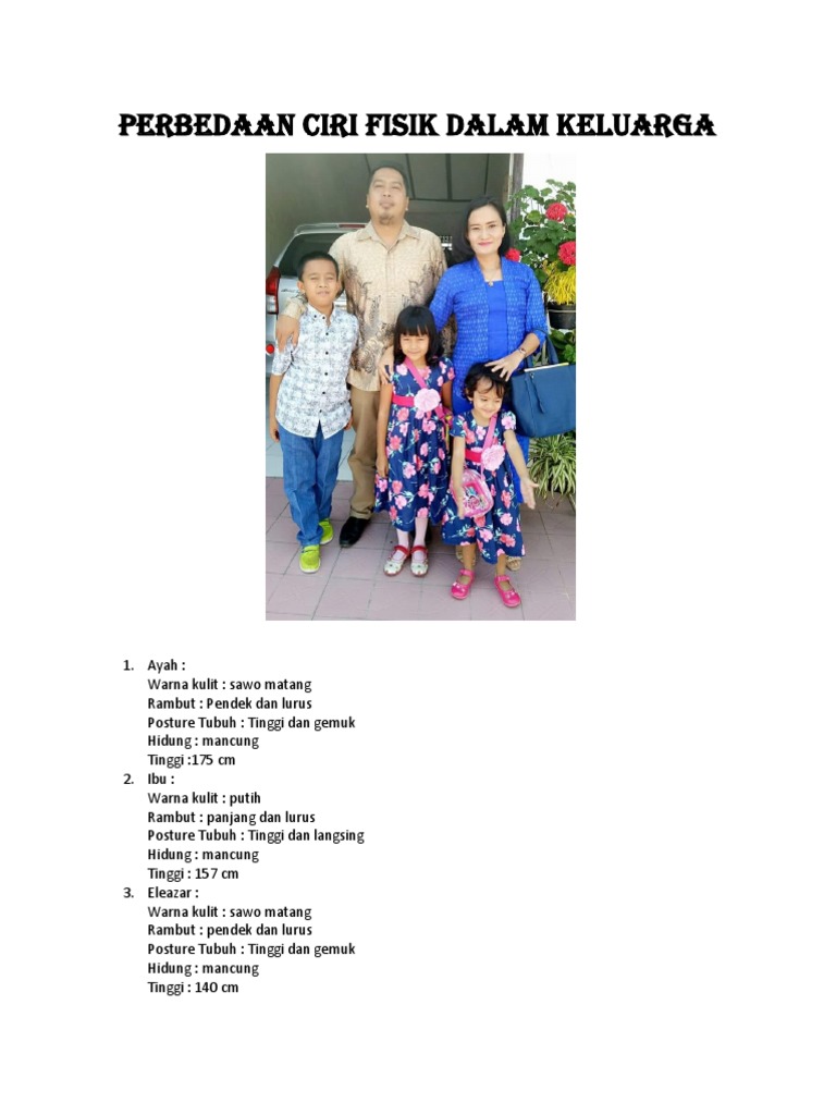 Perbedaan Ciri Fisik Dalam Keluarga | PDF