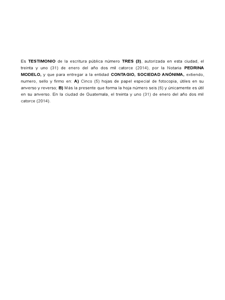 Modelo de Testimonio | PDF