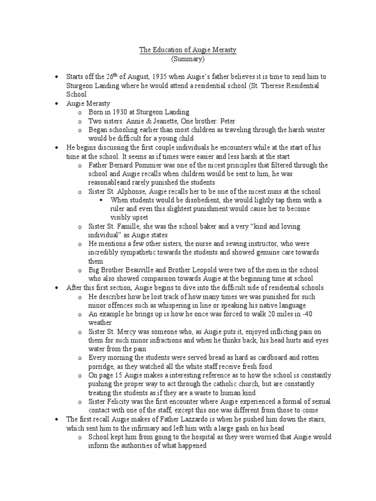 The Education of Augie Merasty | PDF | Violence