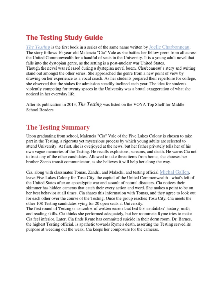 The Testing Study Guide | PDF | Central Intelligence Agency | Adolescence