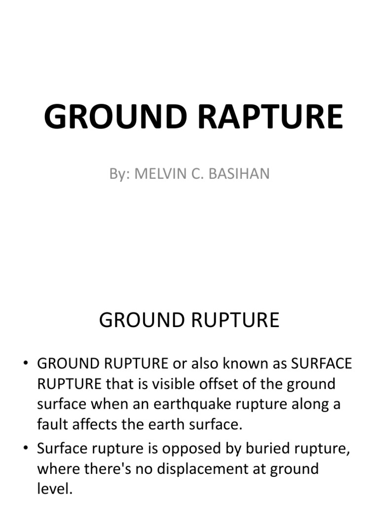 Ground Rupture | PDF