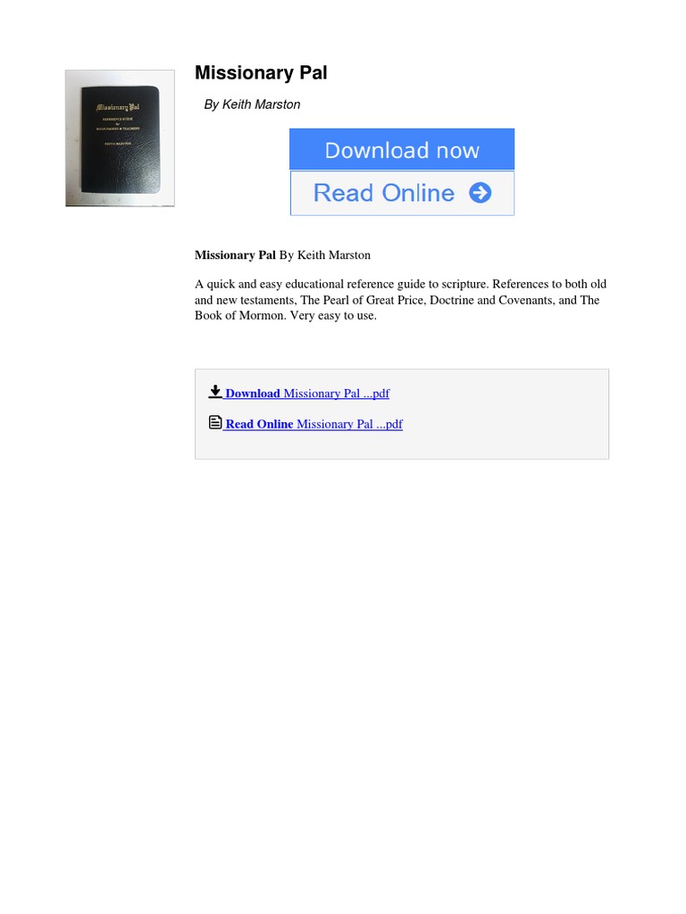 Missionary Pal by Keith Marston 0877473285pdf - GZ | PDF | E Books | Books