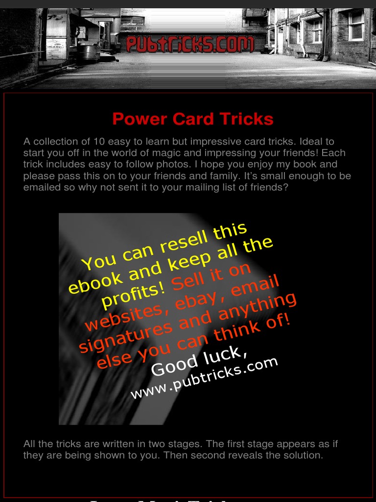 Power Card Tricks PDF | Download Free PDF | Gaming Devices | Playing Cards