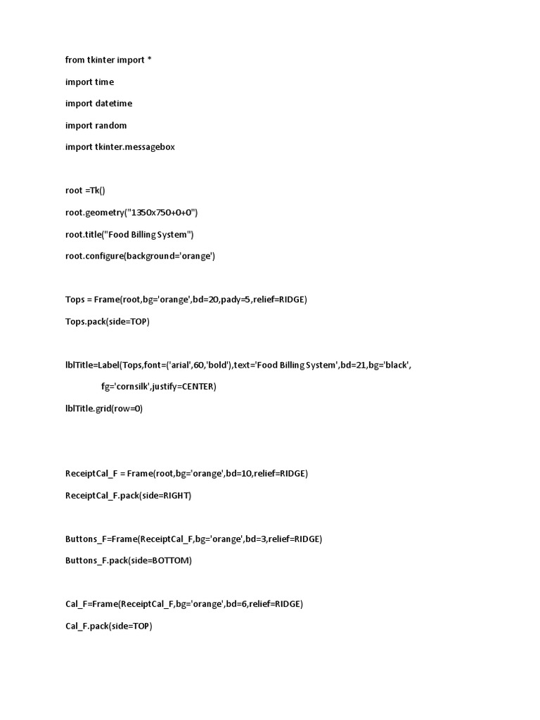 Food Billing System | PDF | Spaghetti | European Cuisine