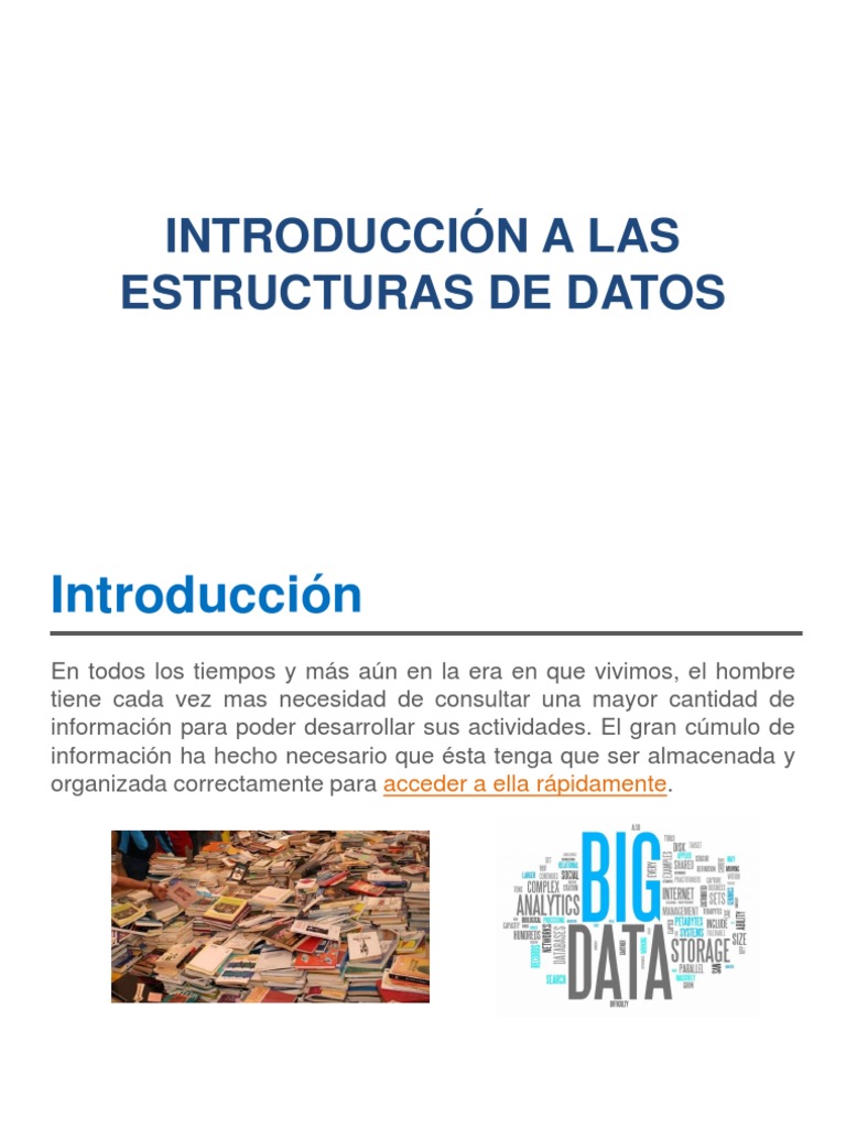 01 Estructura de Datos PDF | PDF | Estructura de datos | Programa de computadora