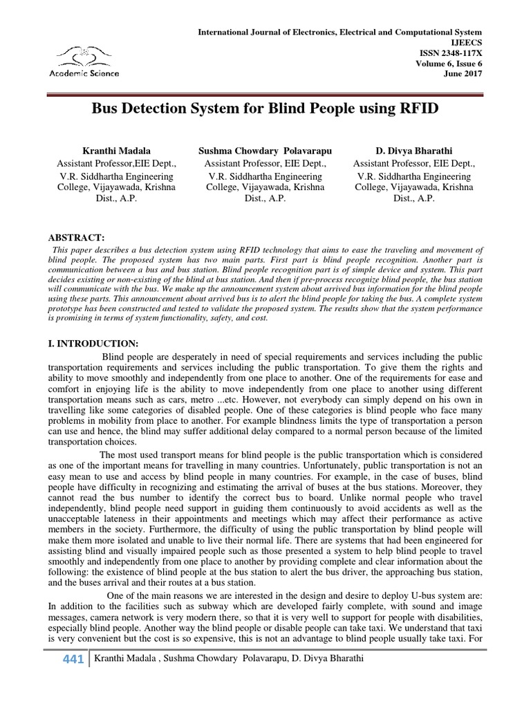 Bus Detection For Blind People | PDF | Remote Control | Radio Frequency ...