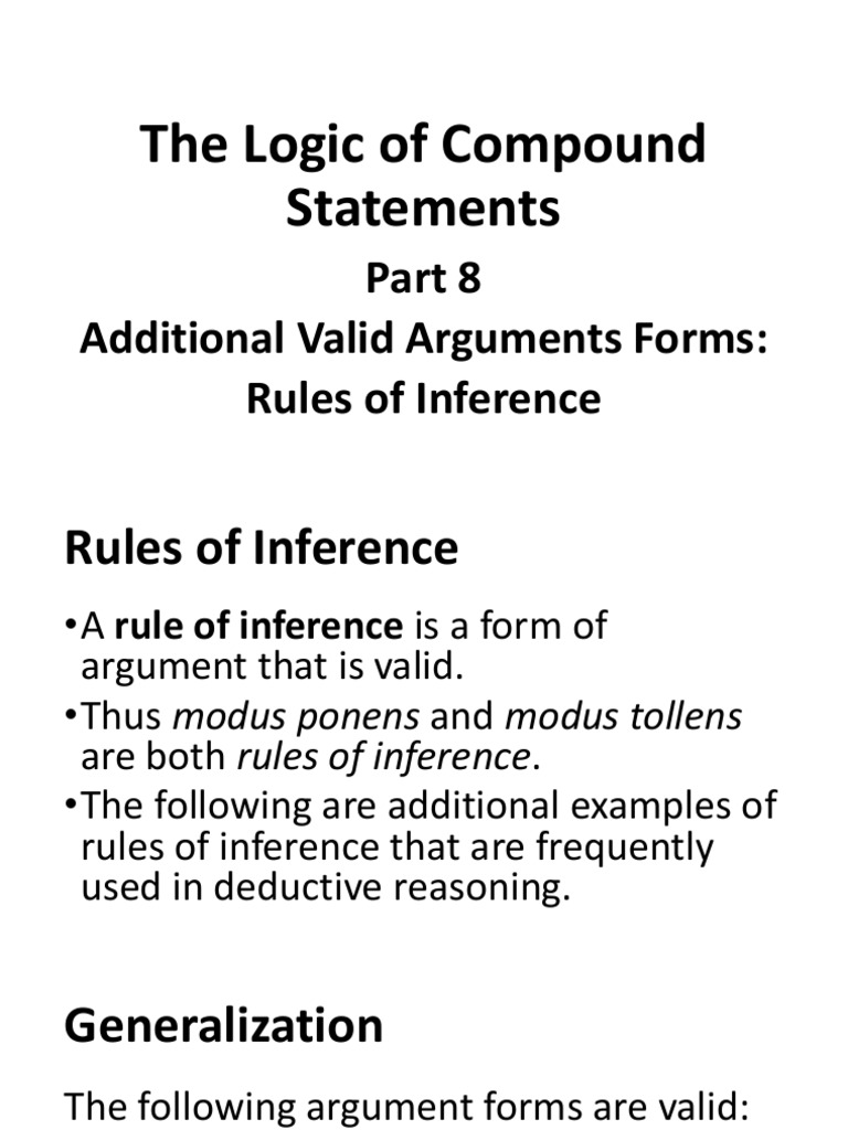 2.8 The Logic of Compound Statements Part 8 | PDF | Argument | Logic