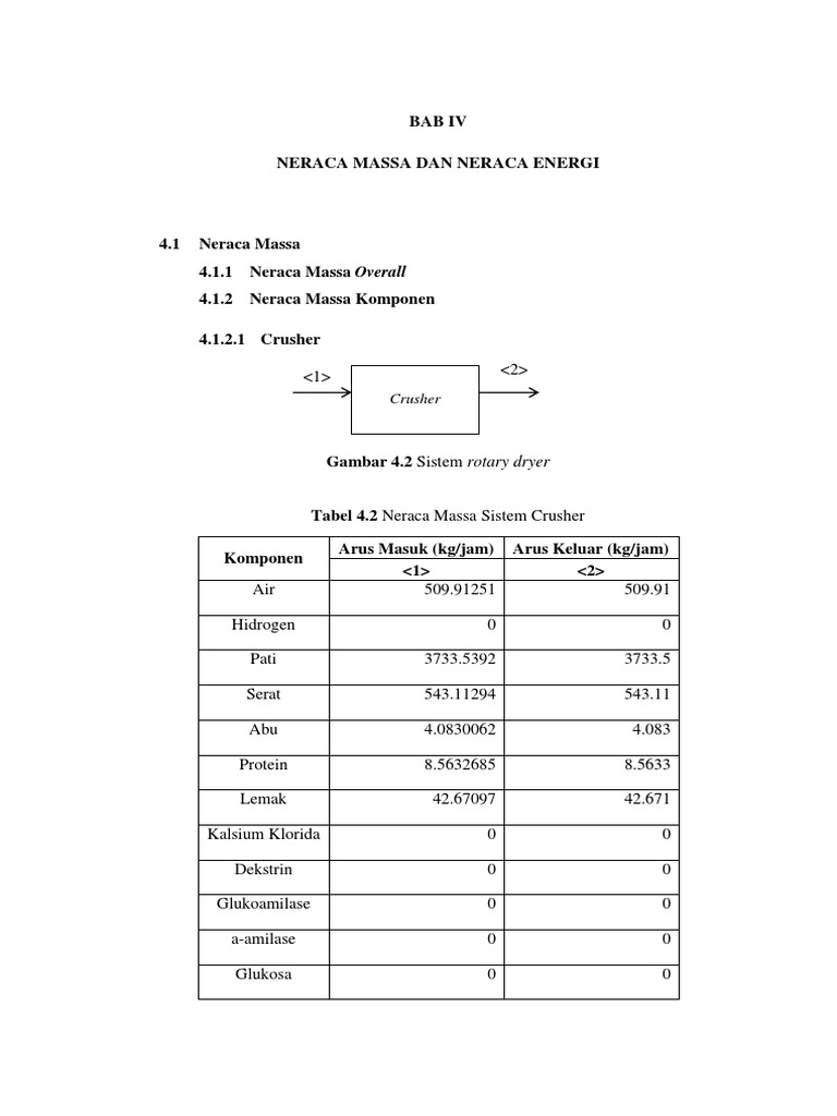 Bab Iv Neraca Massa & Energi | PDF