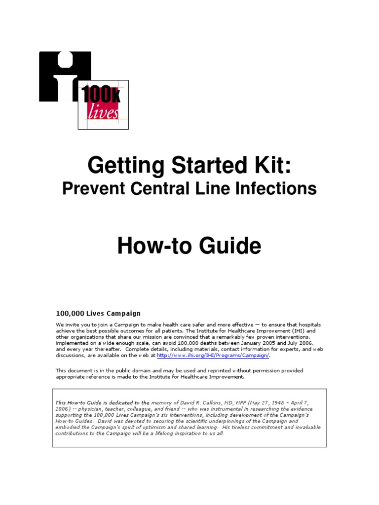 Central Line Infection Prevention Guide | PDF | Hand Washing ...