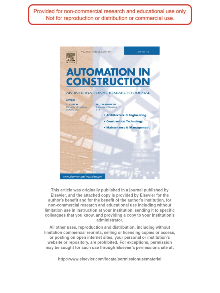 Automation in Construction | PDF | Software Prototyping | Simulation