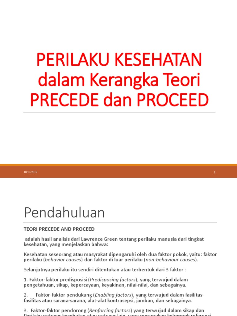 4b. Perilaku Kes DLM Kerangka Teori PRECEDE - PROCEED | PDF