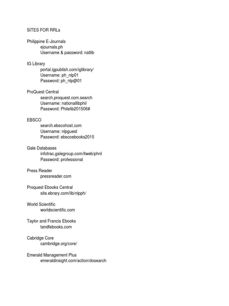 SITES FOR RRLs | PDF