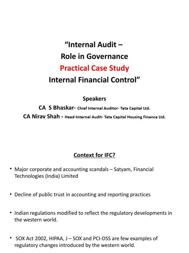 IFC PPT Ahmedabad | PDF | Internal Control | Risk Management